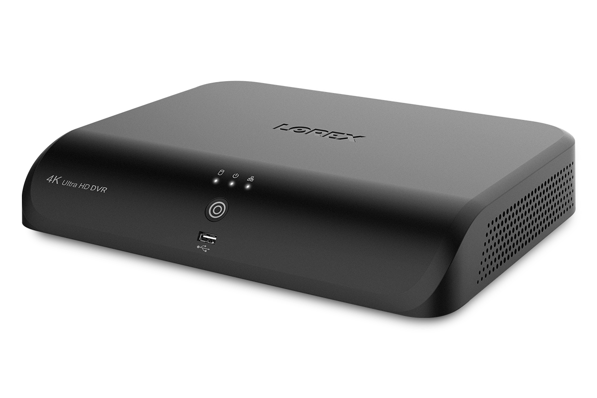 Sistema DVR con cable Lorex 4K de 8 canales y 1 TB con 4 cámaras